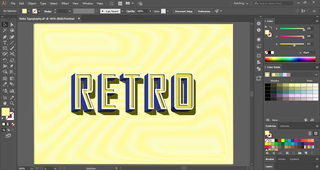 Retro Text Effect In Adobe Illustrator Adobe Tutorial