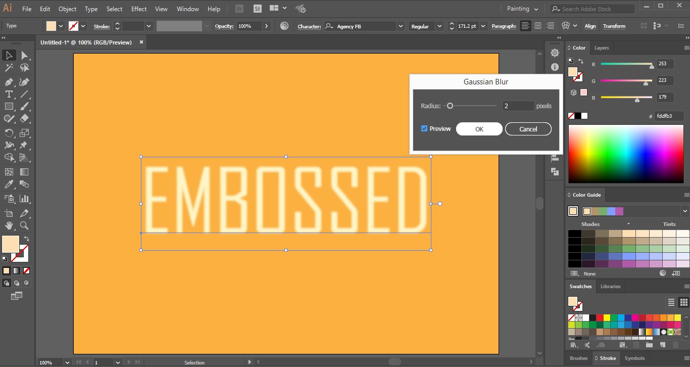 Emboss Text Effect In Adobe Illustrator Adobe Tutorial