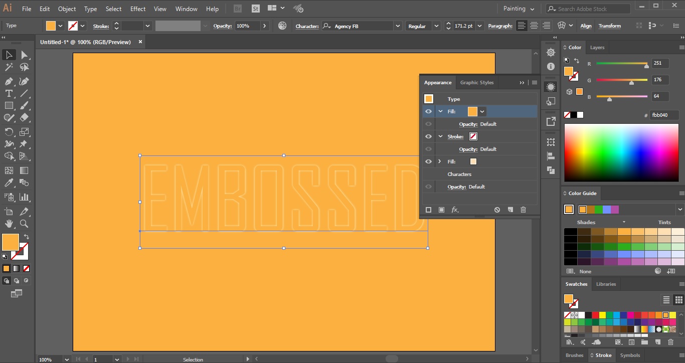 Emboss Text Effect In Adobe Illustrator Adobe Tutorial