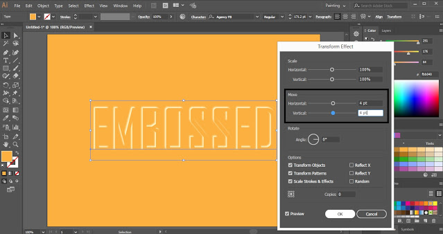 Emboss Text Effect In Adobe Illustrator Adobe Tutorial