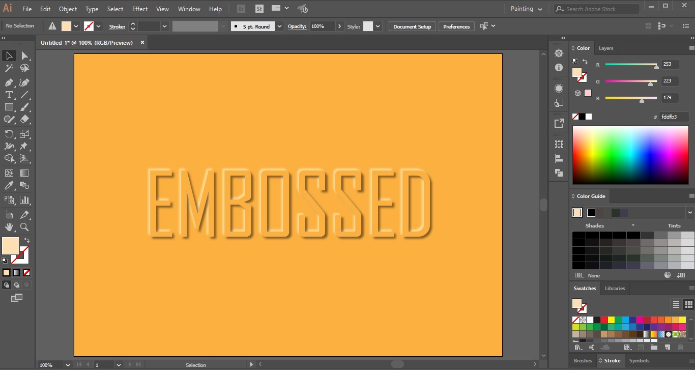 Emboss Text Effect In Adobe Illustrator Adobe Tutorial
